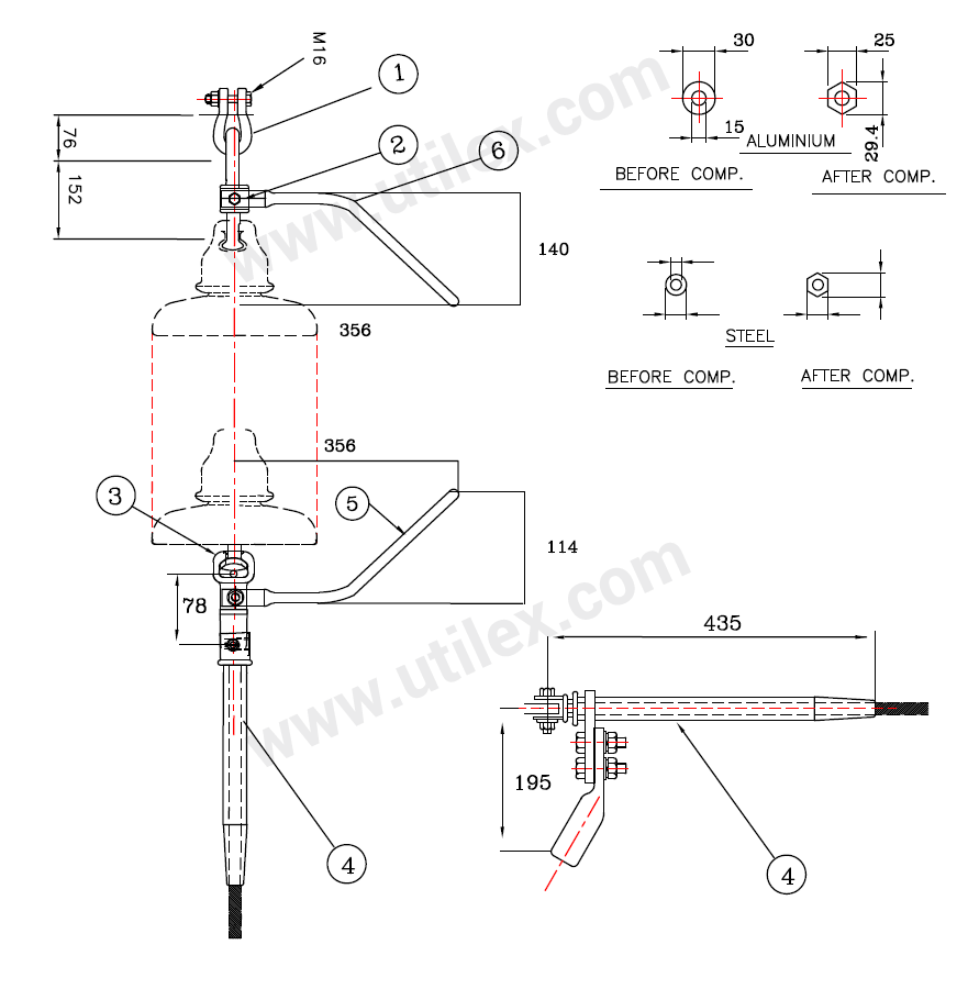 Single Tension Hardware Fittings for ACSR DOG Conductor - Utilex ...